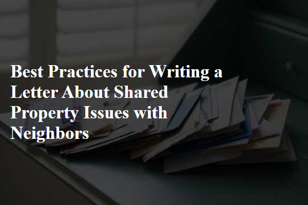 Best Practices for Writing a Letter About Shared Property Issues with ...