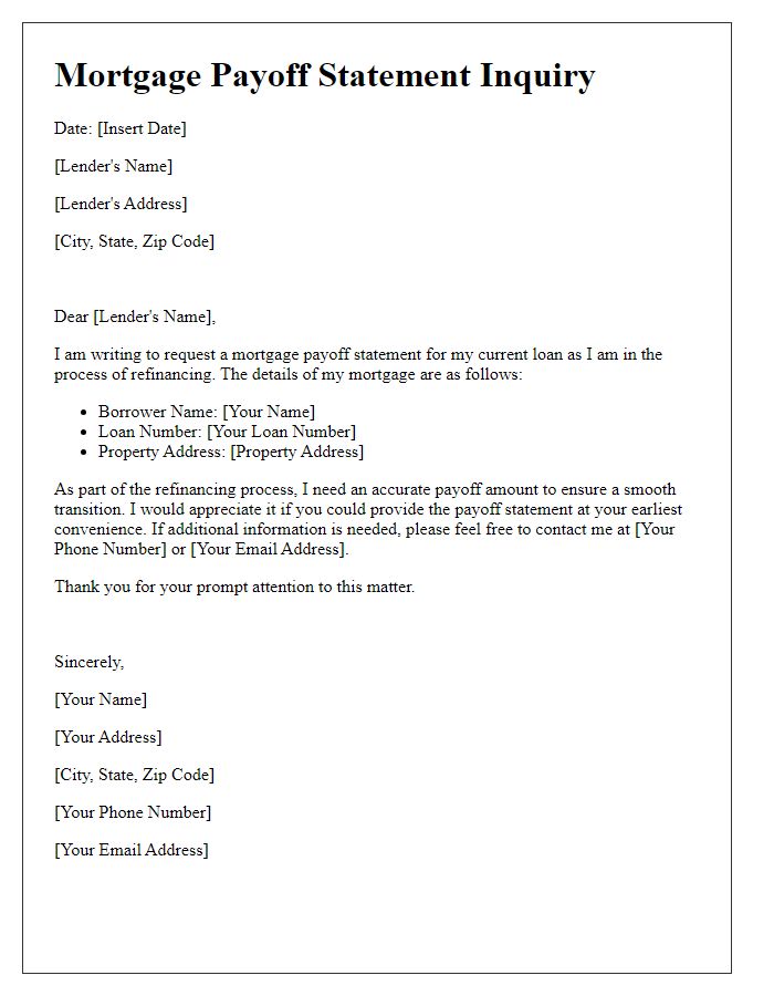 Letter Template For Reing Mortgage Payoff Statement Free Samples
